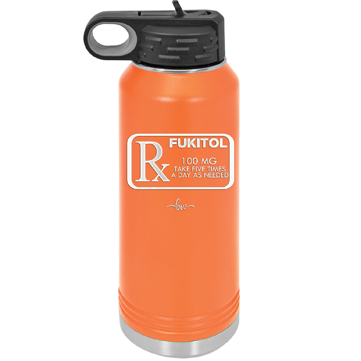 RX Fukitol 100MG 5x a Day - Laser Engraved Stainless Steel Drinkware ...